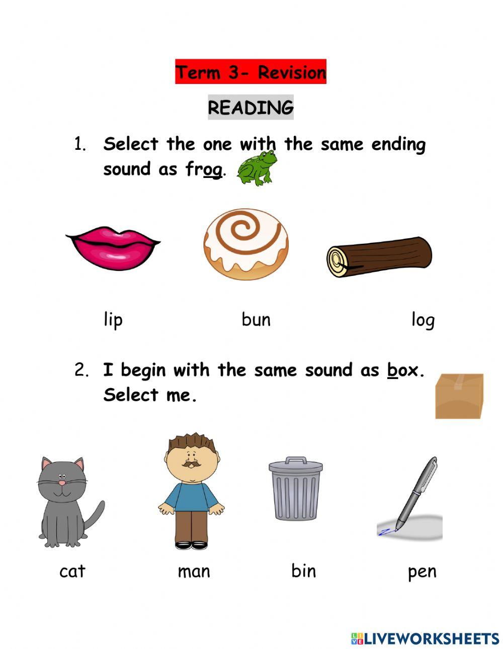 Ela reading easter review worksheet | Live Worksheets