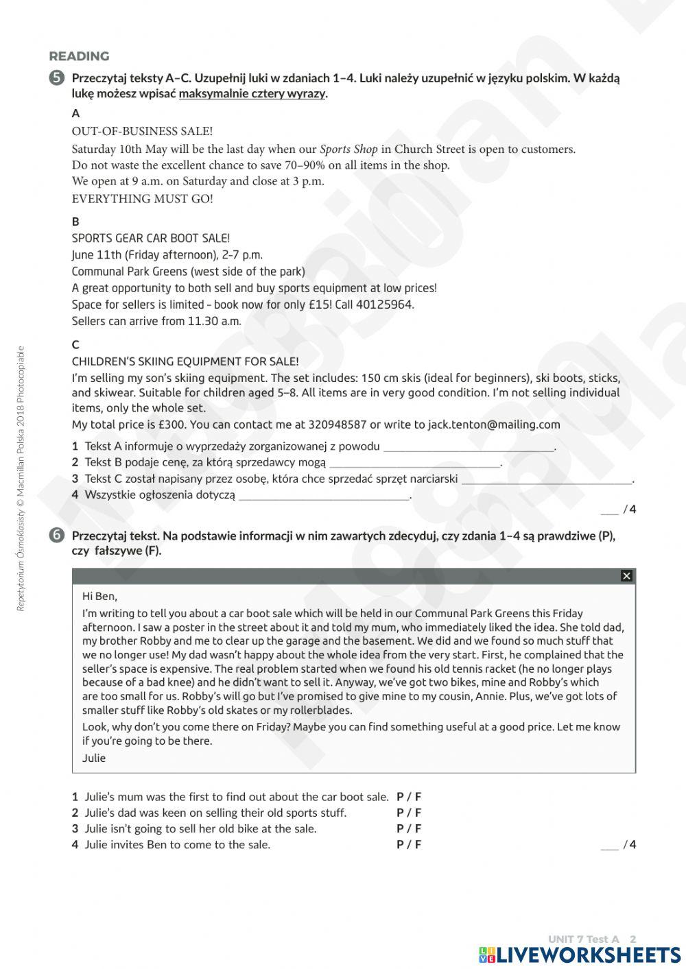 Test unit 7 Rep… | Free Interactive Worksheets | 6529331