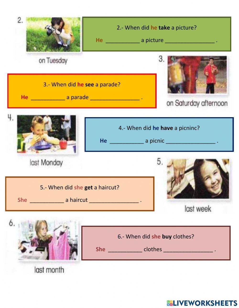 Past Simple Tim… | Free Interactive Worksheets | 897997