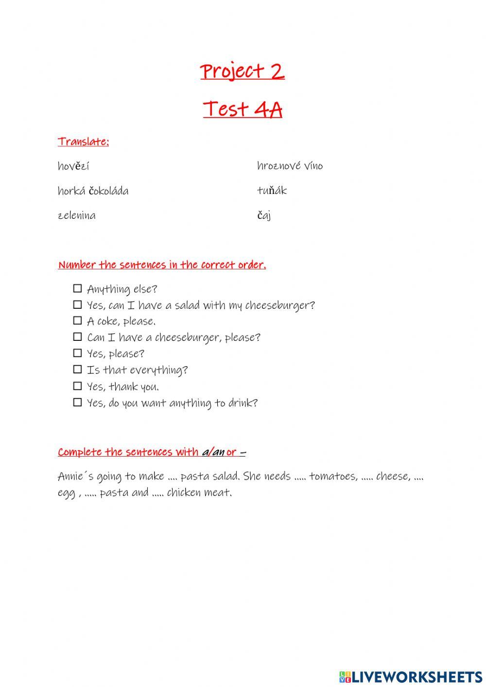 Project 2 - Uni… | Free Interactive Worksheets | 4948375