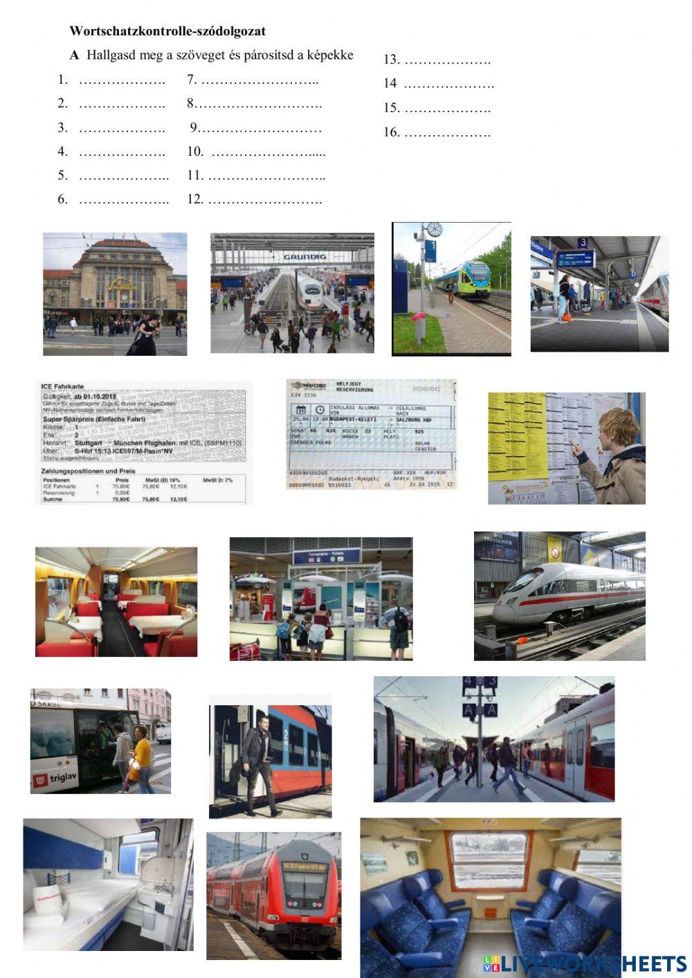 Auf dem Bahnhof | Free Interactive Worksheets | 900868