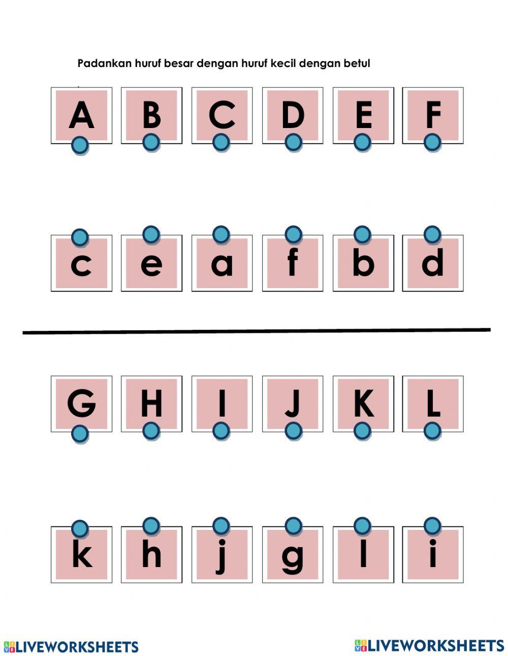 Padanan Huruf Besar dan Huruf kecil worksheet | Live Worksheets