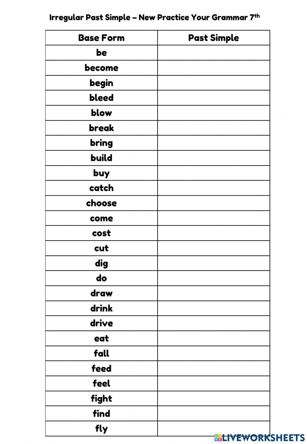 Past Simple Irregular Verbs Online Activity For Grade 7 Live Worksheets past-simple-irregular-verbs-online-activity-for-grade-7-live-worksheets