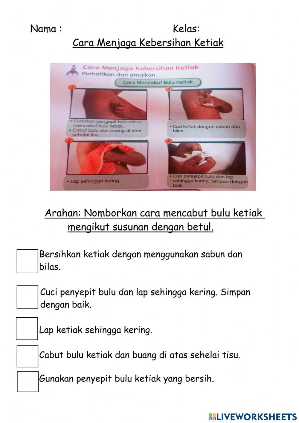 Pengurusan Diri online pdf worksheet | Live Worksheets
