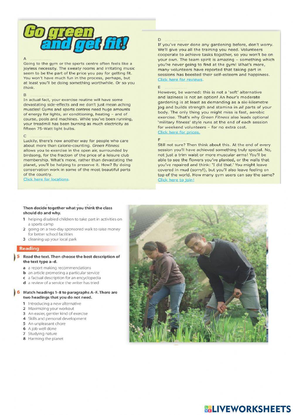 going green online exercise for | Live Worksheets