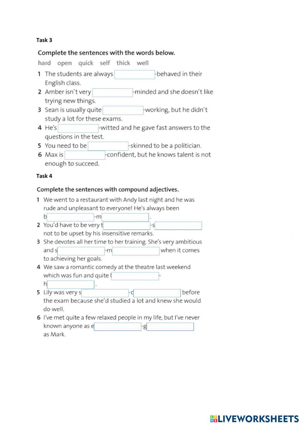 Vocabulary test Unit 1A (Sol-UpperInt) online exercise for | Live ...