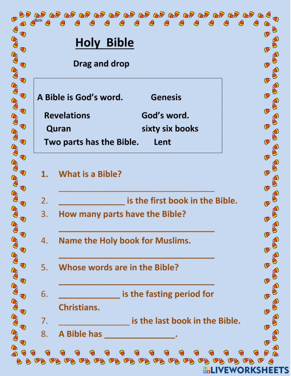 Bible online activity | Live Worksheets