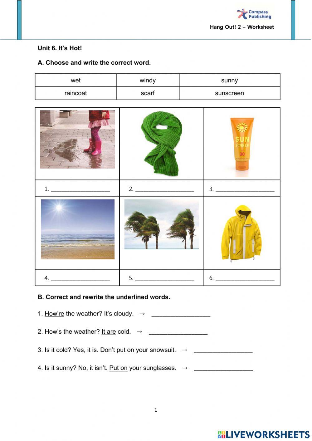 Weather online exercise for grade 2 | Live Worksheets