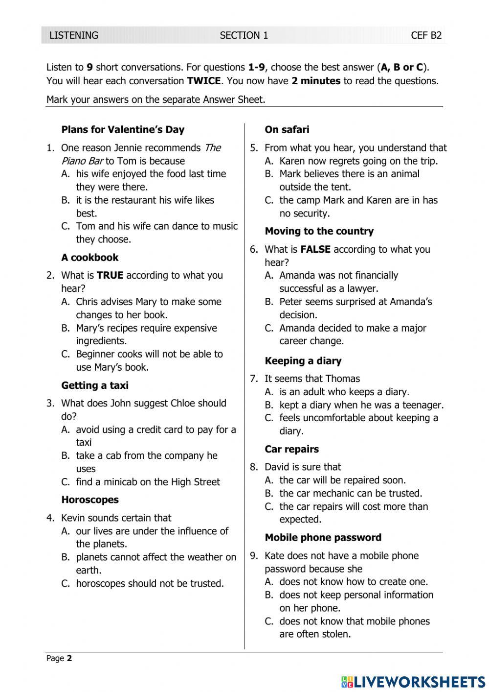 LRN B2 JANUARY … | Free Interactive Worksheets | 2181863