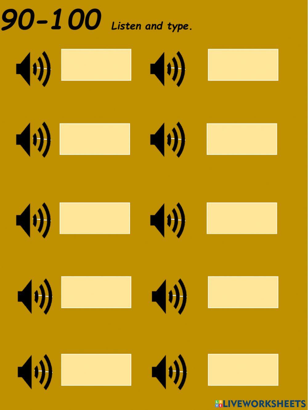 Numbers 90-100c 903671 | TeacherACW | Live Worksheets