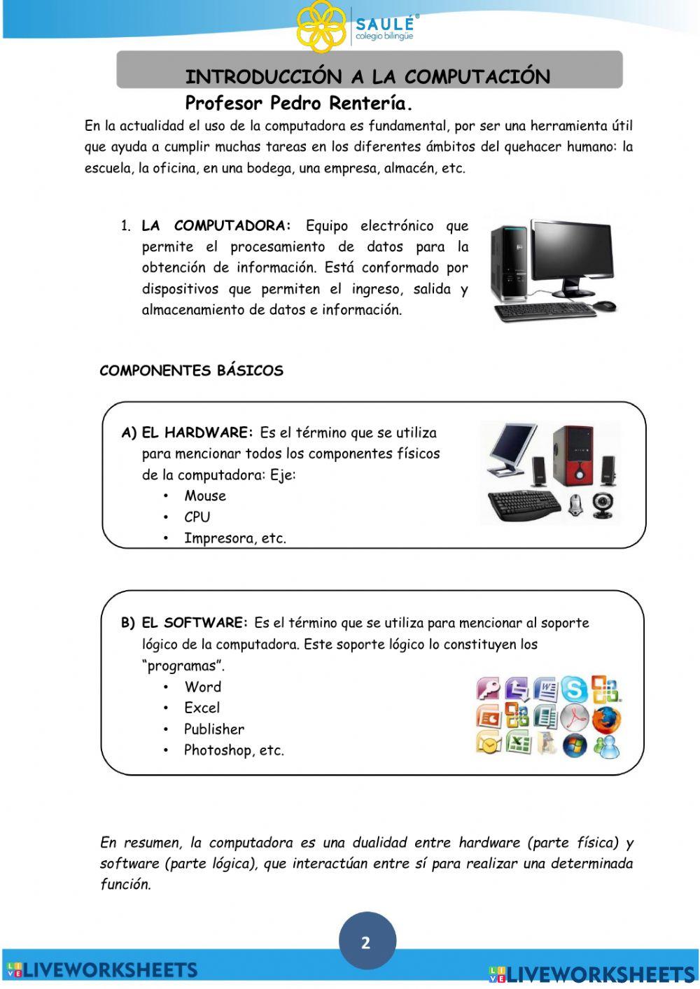 COMPUTACIÓN INT… | Free Interactive Worksheets | 4951265