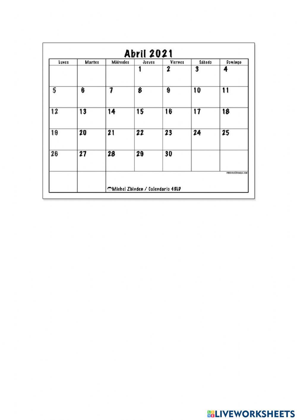 Jose abril 2021 worksheet | Live Worksheets