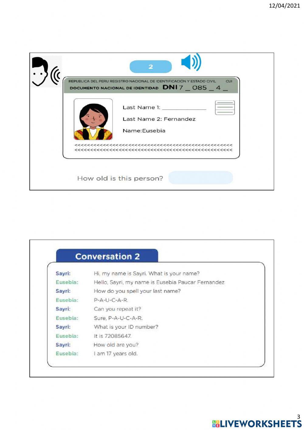Let-s exchange information worksheet | Live Worksheets