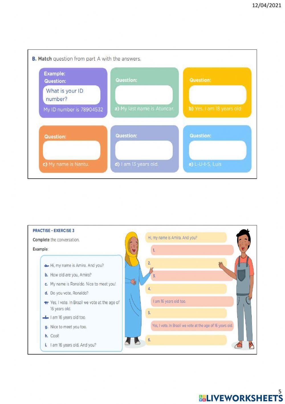 Let-s exchange information worksheet | Live Worksheets