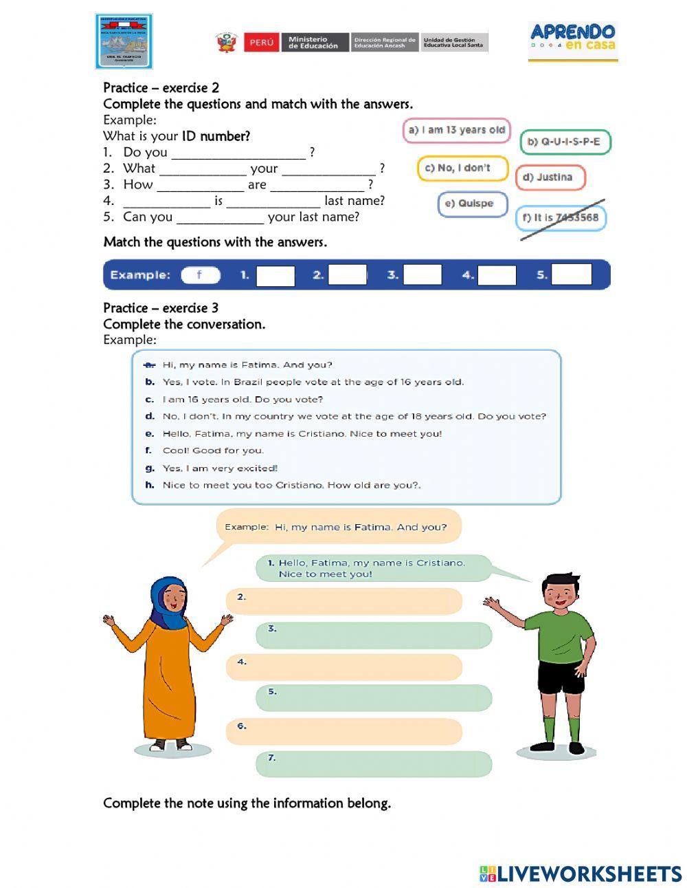 Let’s Exchange … | Free Interactive Worksheets | 4951507
