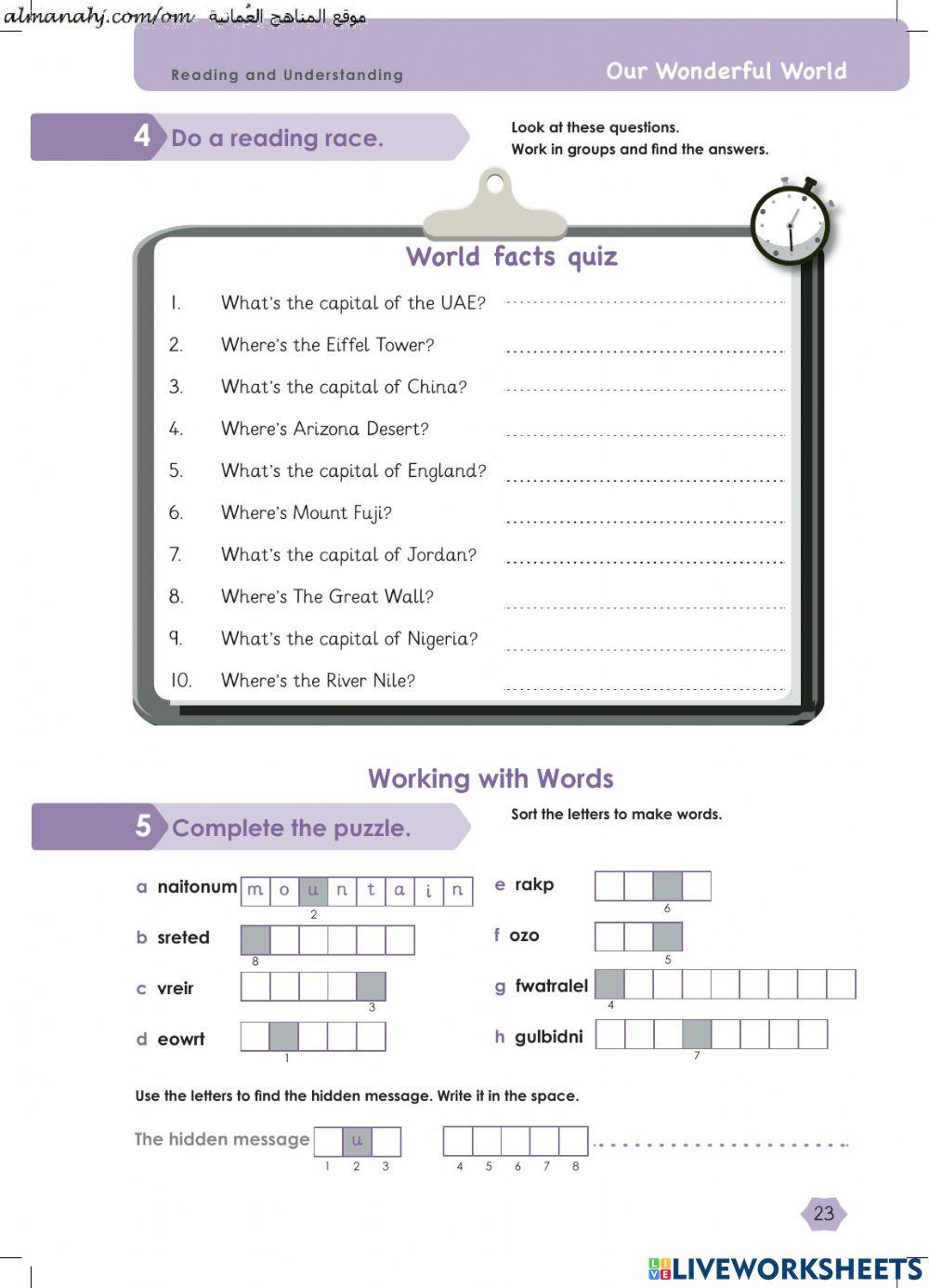 buzzle online exercise for | Live Worksheets