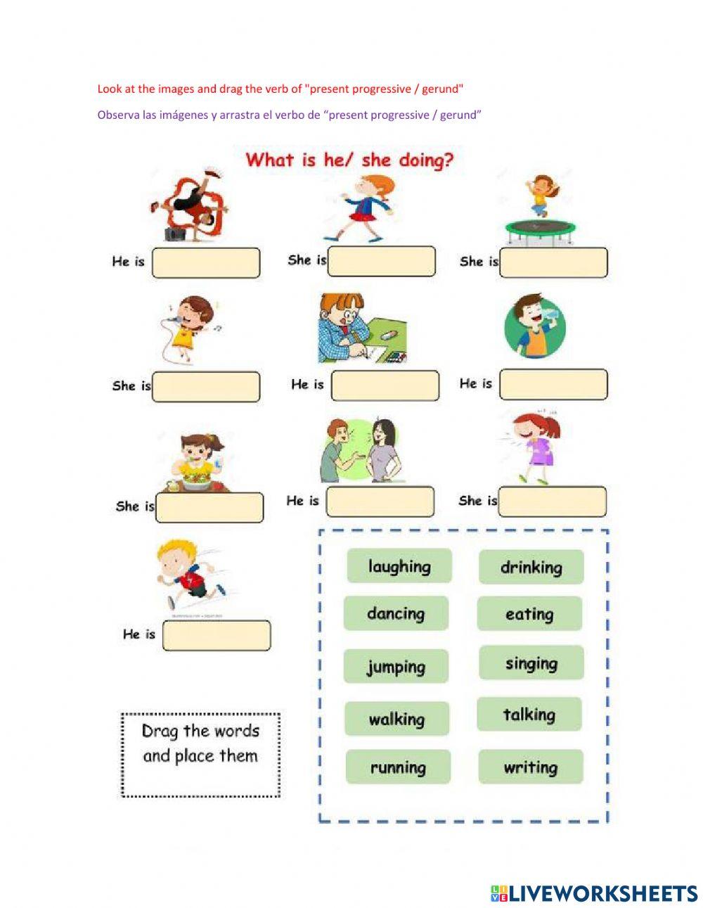 Expressing actions worksheet | Live Worksheets