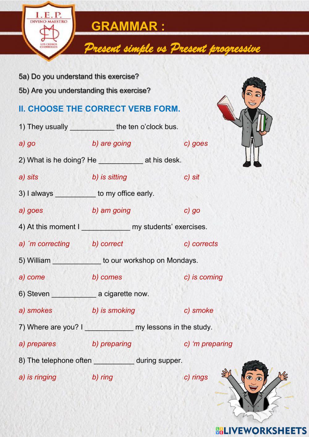 Grammar online exercise for Intermediate | Live Worksheets