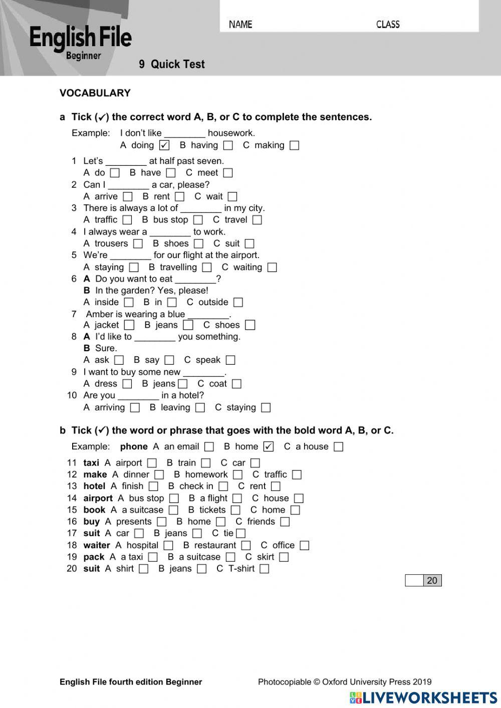 EF Beginner Qui… | Free Interactive Worksheets | 6532977