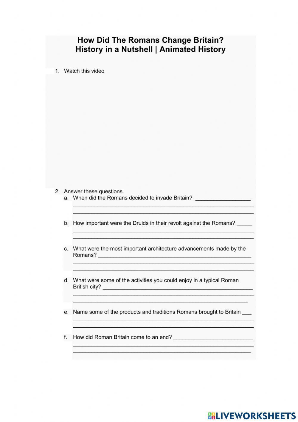 905657 | Roman Britain | Romina Gomez | LiveWorksheets