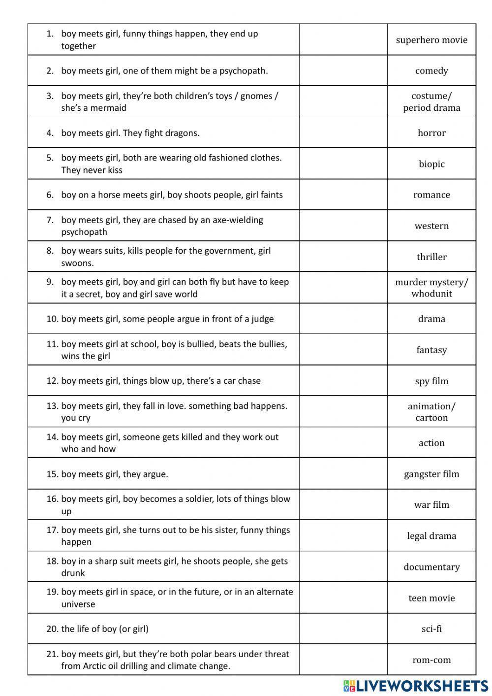 905896 | Film Genres match | Andrew Brown