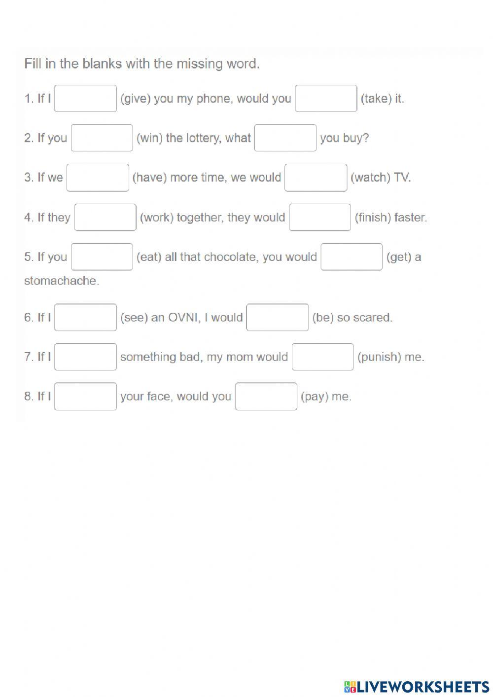 Second Conditional online worksheet for Grade 4 | Live Worksheets