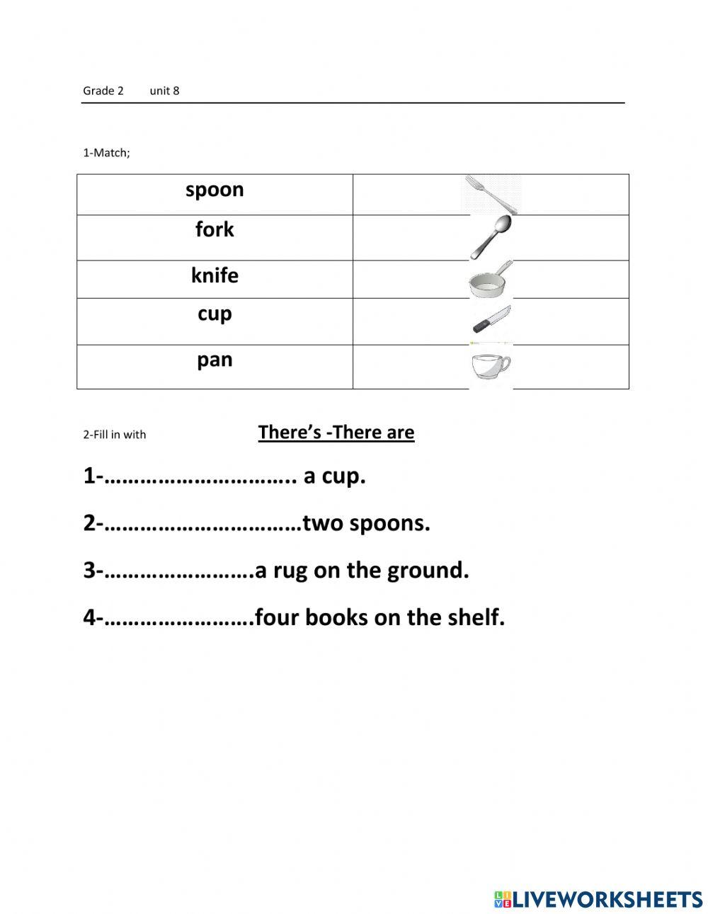 Kitchen things worksheet | Live Worksheets