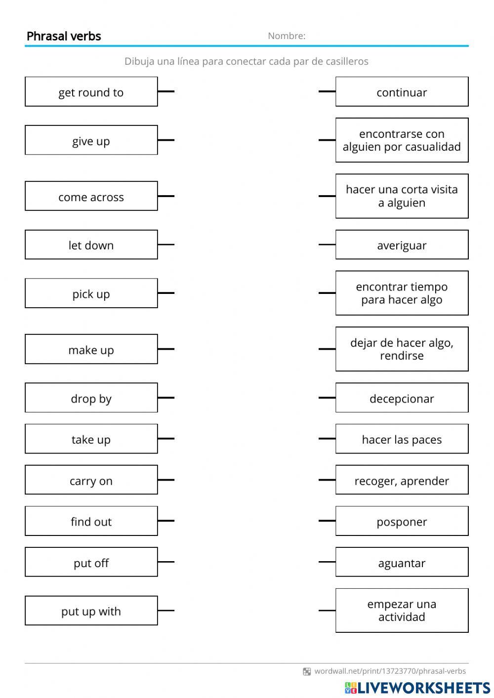 Phrasal verbs | Free Interactive Worksheets | 4953561