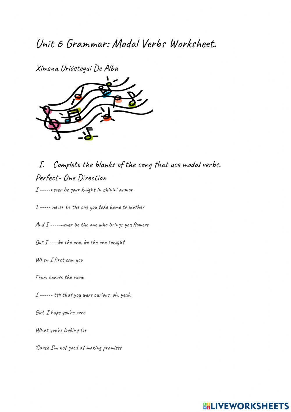 Modal verbs online exercise for ADVANCED | Live Worksheets