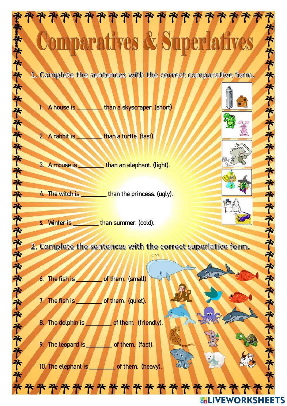 Comparatives And Superlatives Online Exercise For Elemental Live Comparatives And Superlatives Online Exercise For Elemental Live