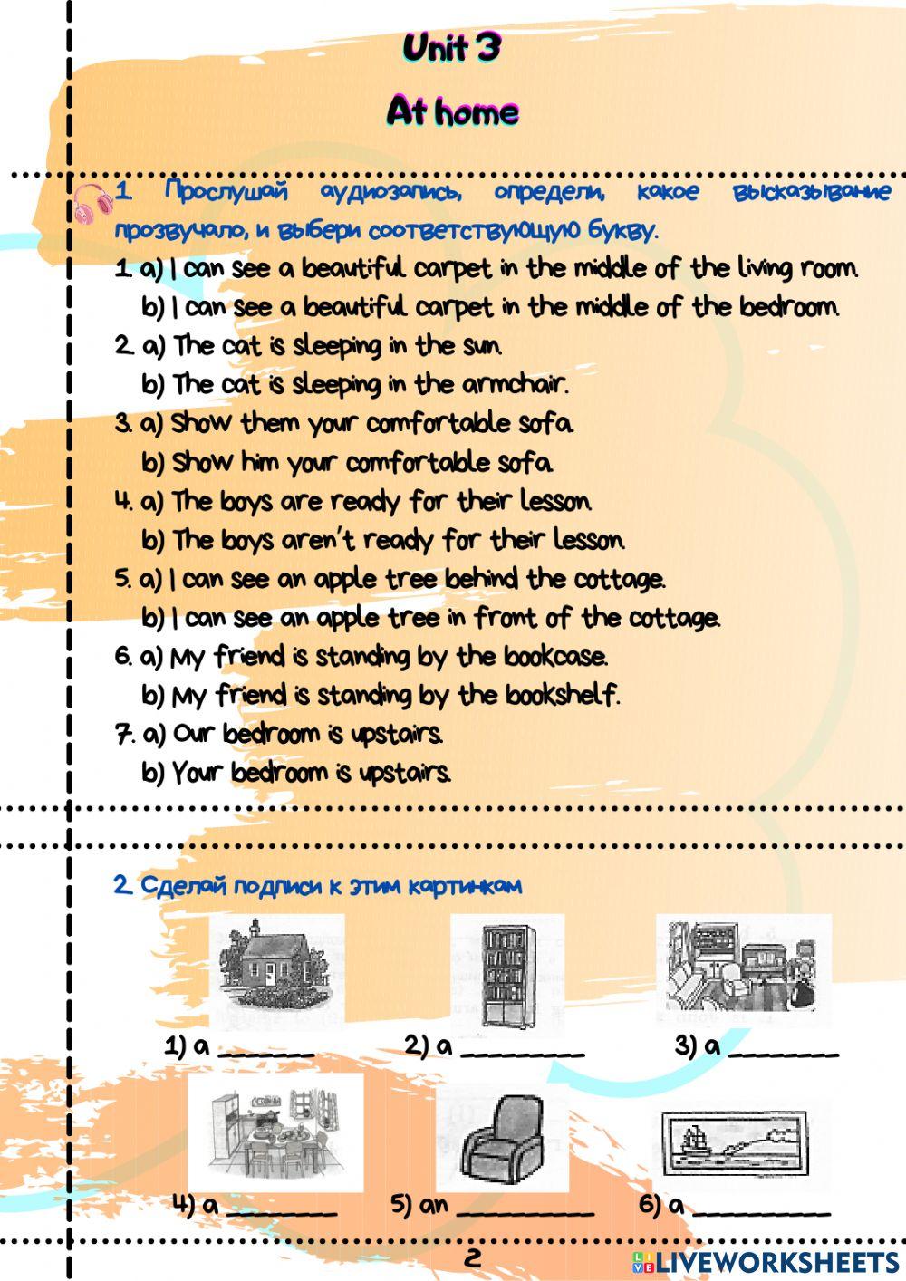 Unit 3 At home worksheet | Live Worksheets