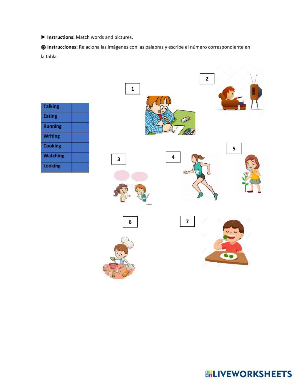 Presente Progresivo online exercise | Live Worksheets
