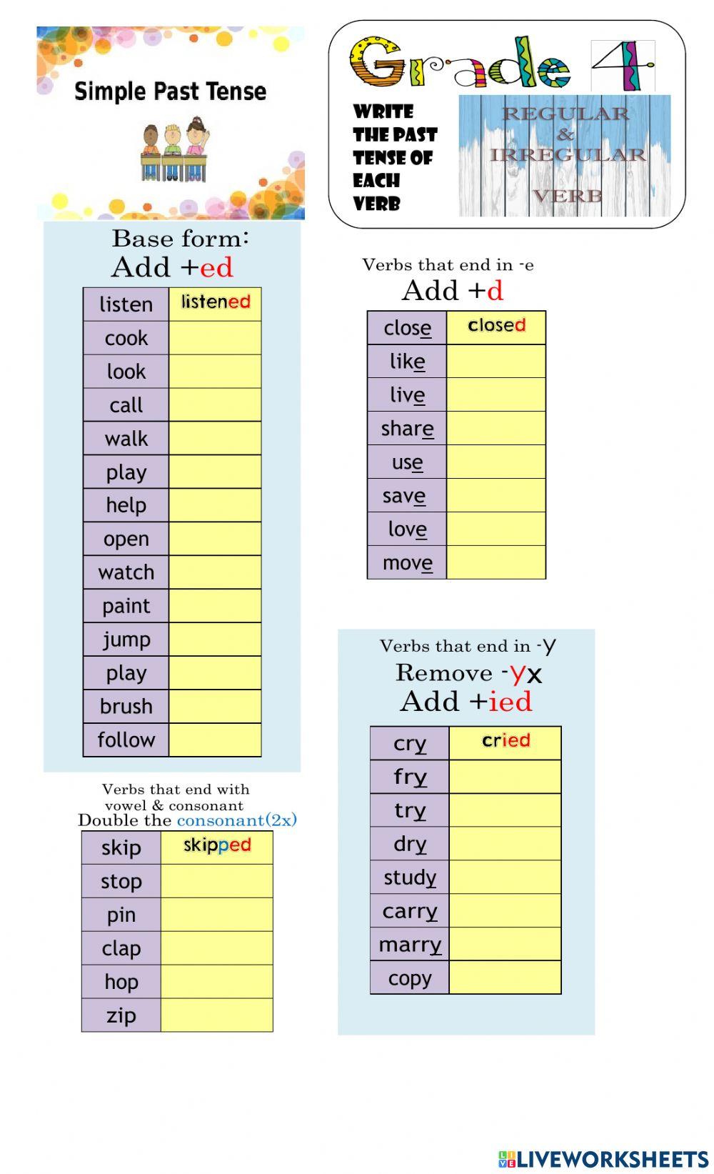 Simple past ten… | Free Interactive Worksheets | 908471