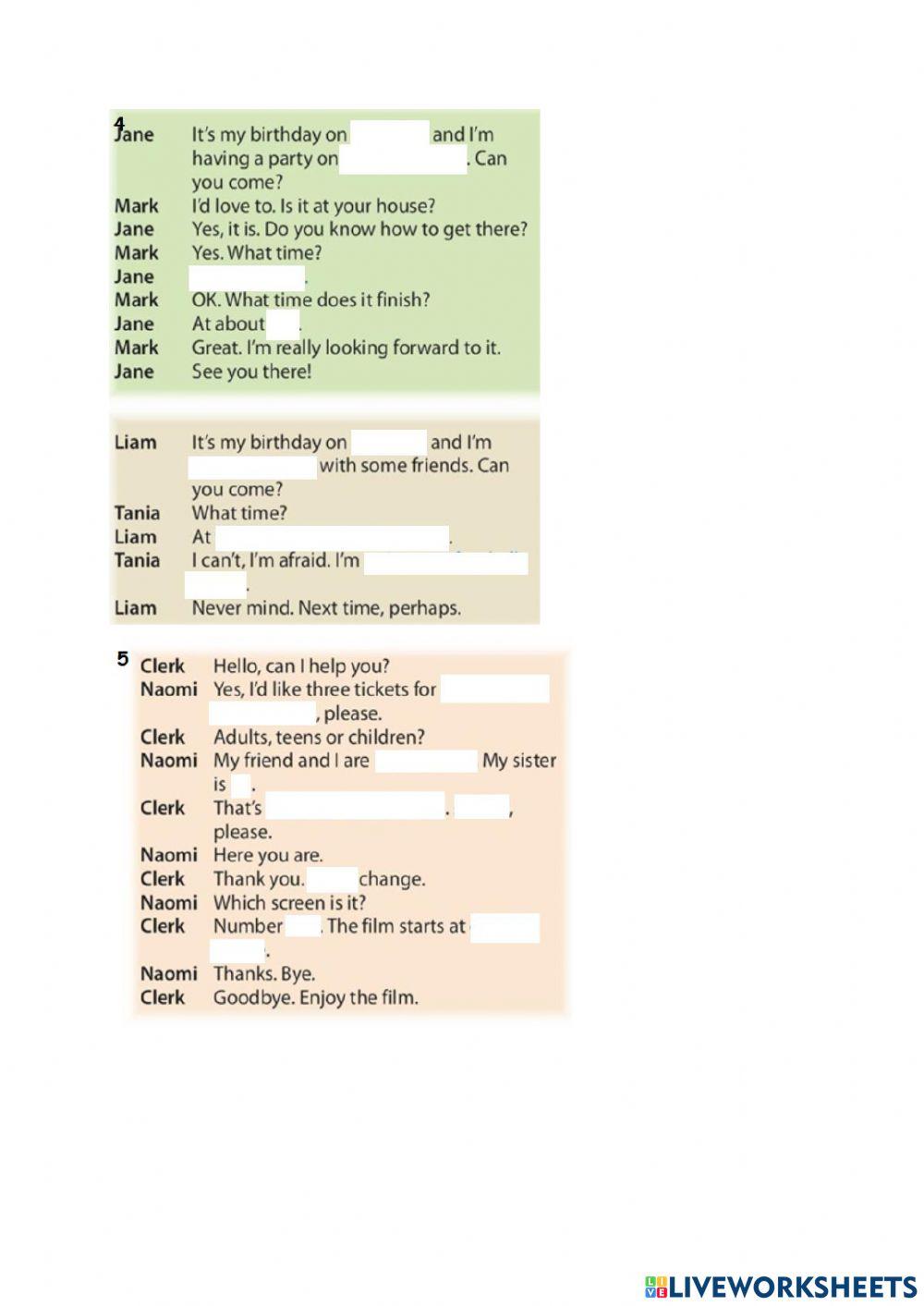 dialogues 1-8 steps 6 online exercise for | Live Worksheets