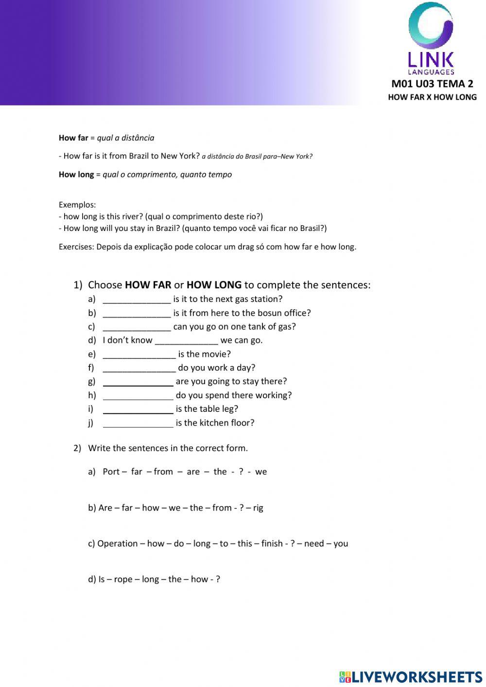 M01 U03 T02 - HOW FAR X HOW LONG 6535478 | LUCIANA