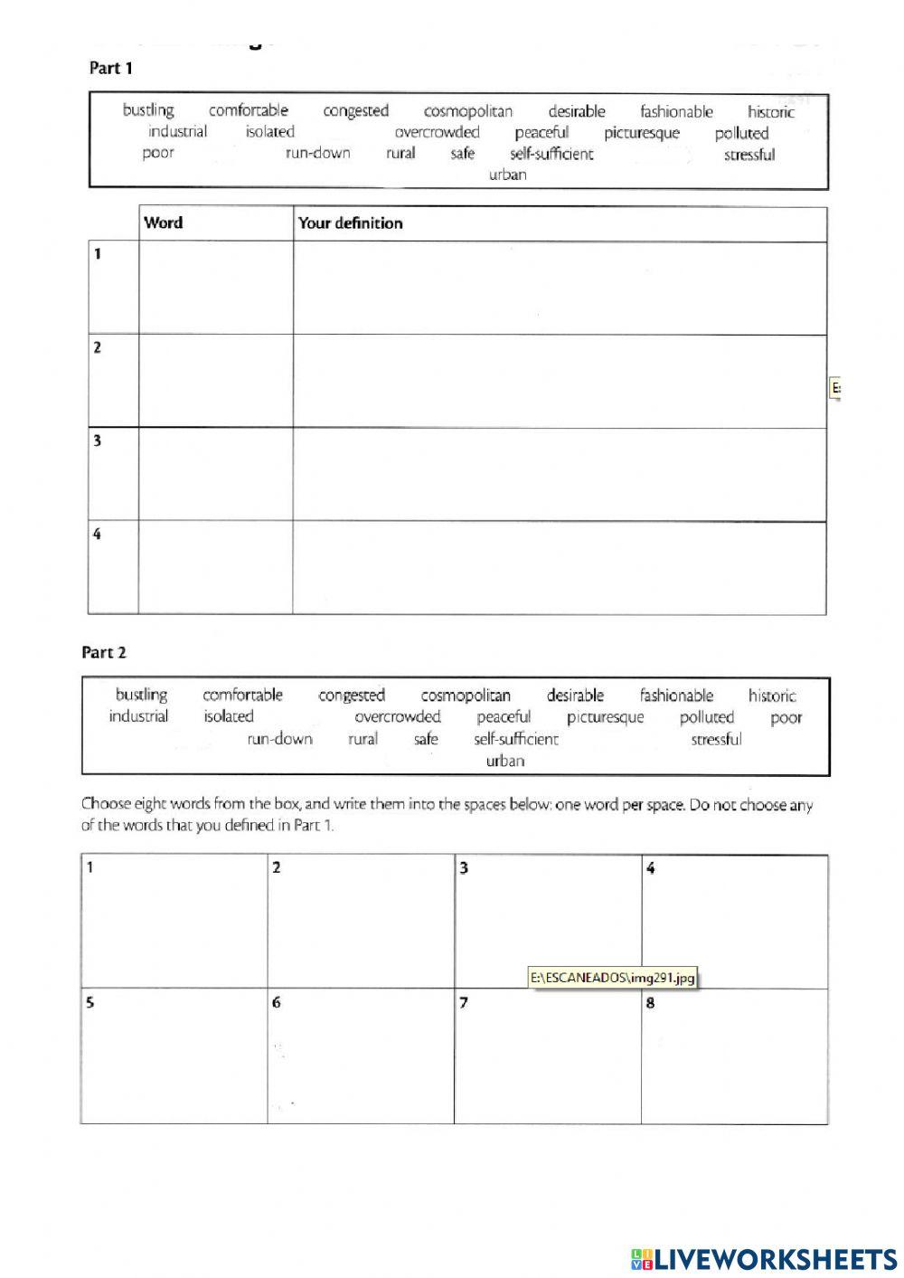 bingo adjectives to describe places 4955565