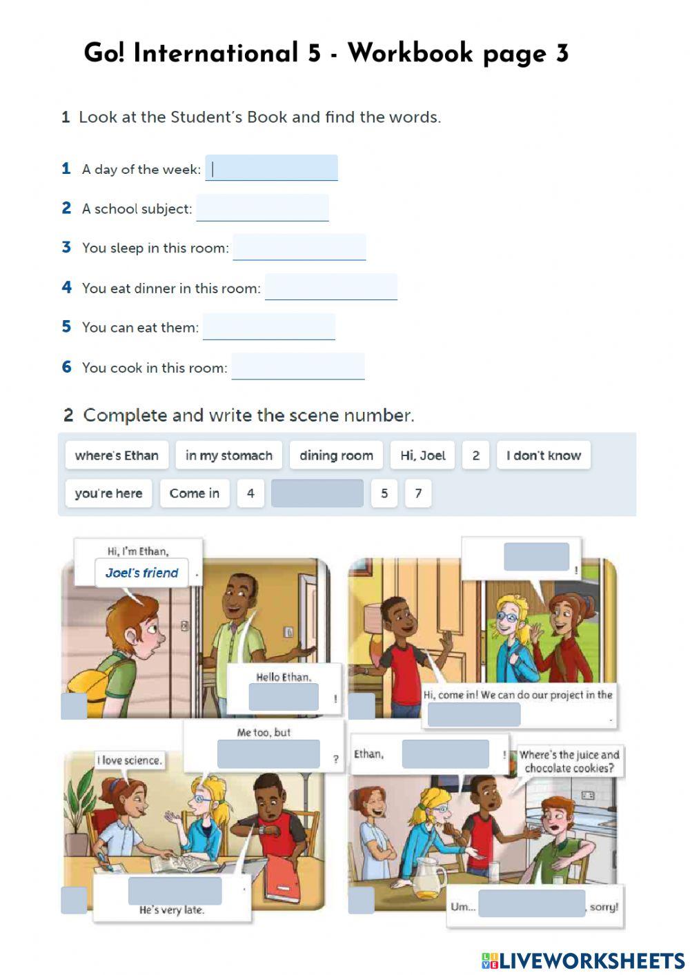 Go! International 5 - wb page 3 online exercise for | Live Worksheets