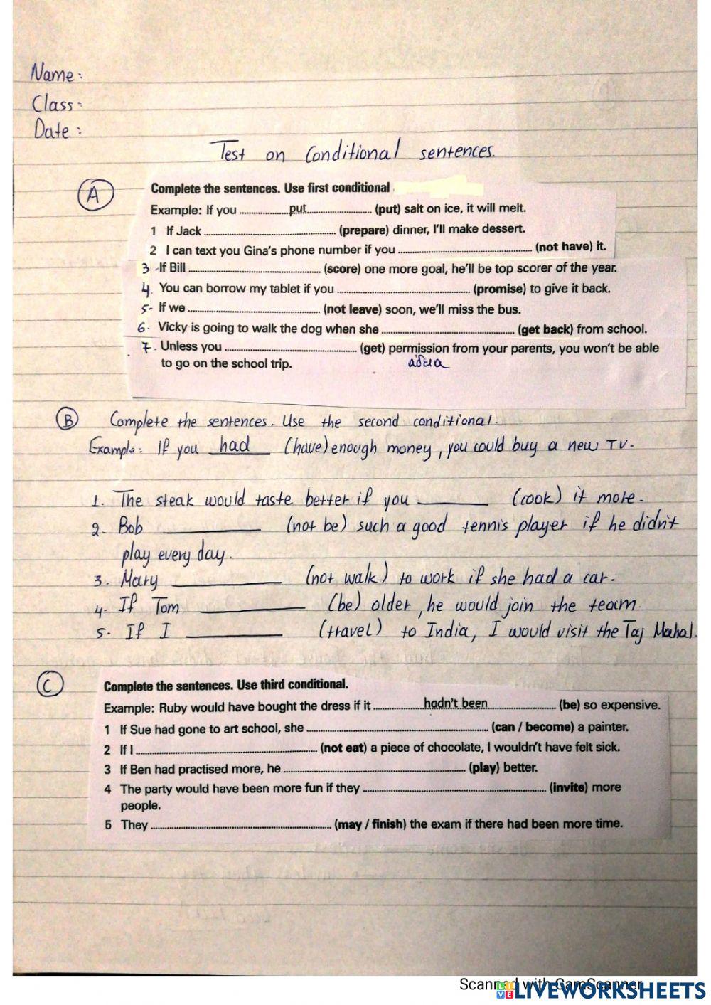 conditionals TE… | Free Interactive Worksheets | 4955827