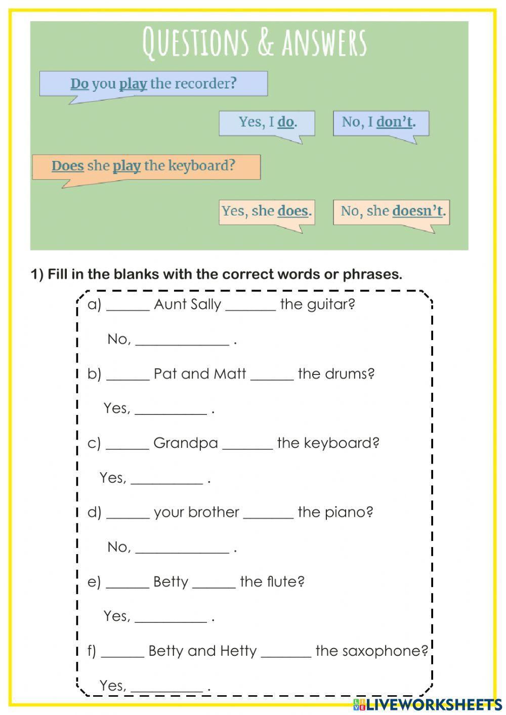 Interrogative P… | Free Interactive Worksheets | 910202