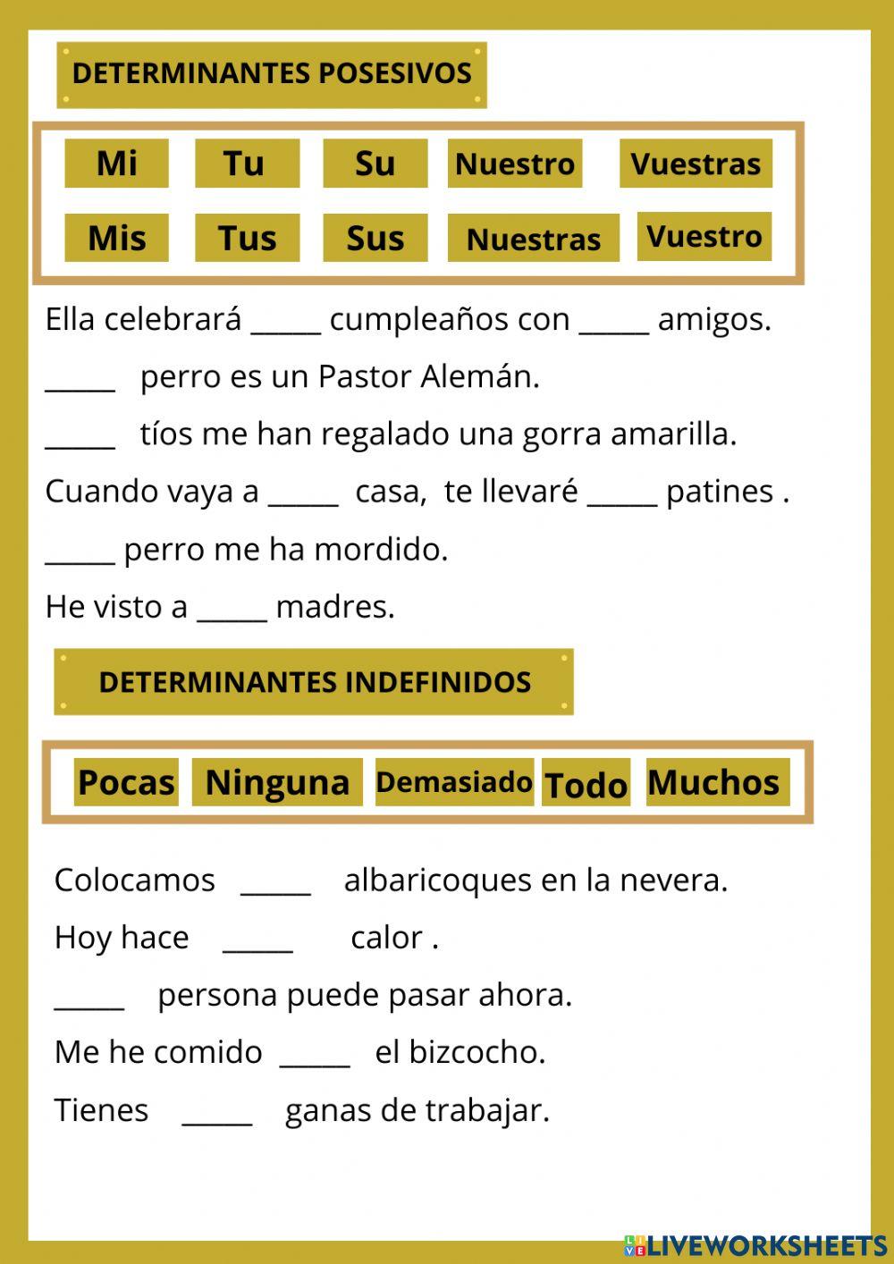 Determinantes | Free Interactive Worksheets | 910585