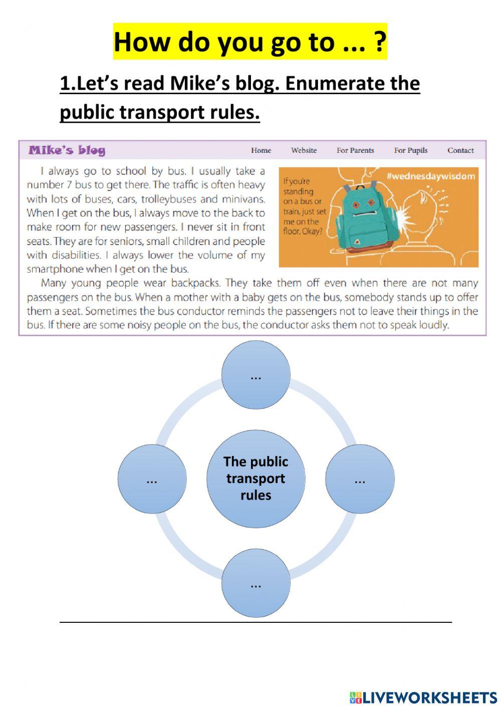 Worksheet-transportation worksheet | Live Worksheets