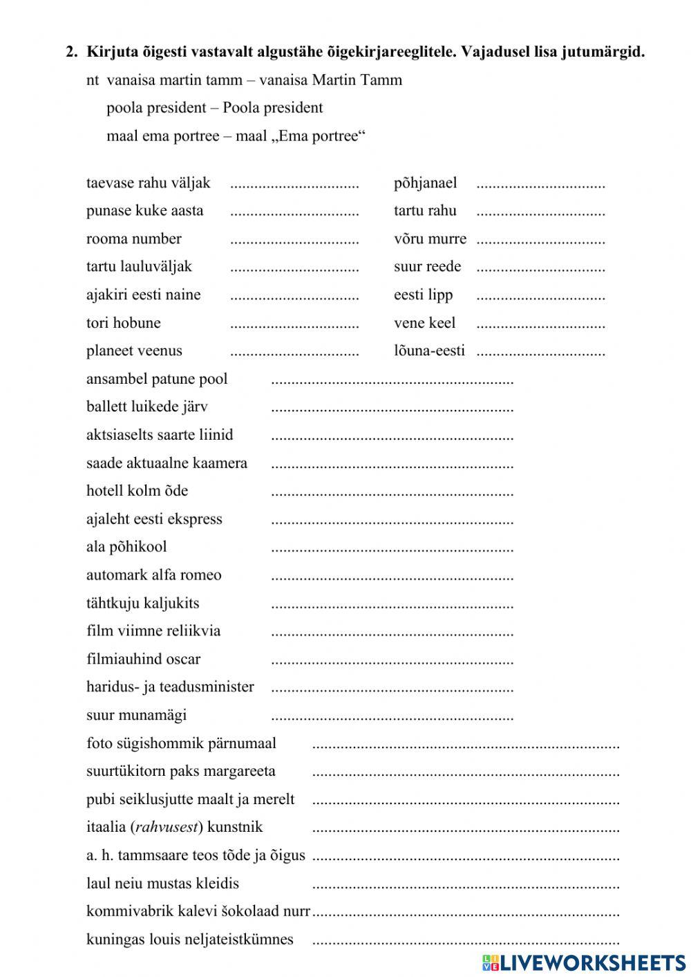 Suur ja väike a… | Free Interactive Worksheets | 4956735