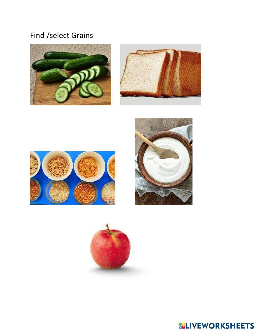 Grain group interactive worksheet | Live Worksheets