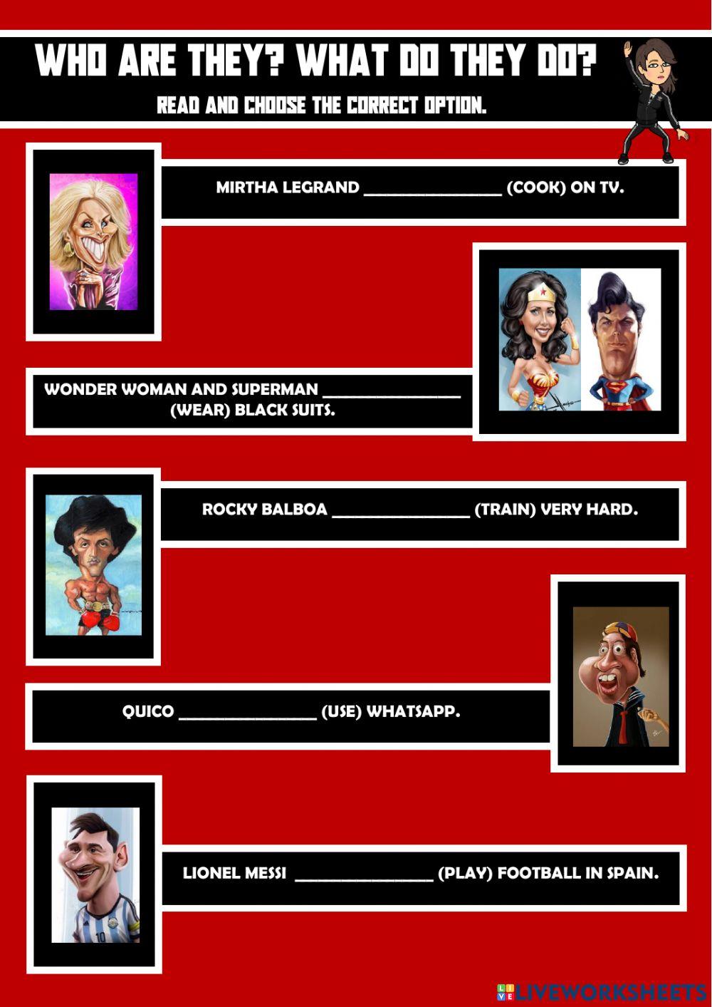 What do they do? activity for 6A | Live Worksheets