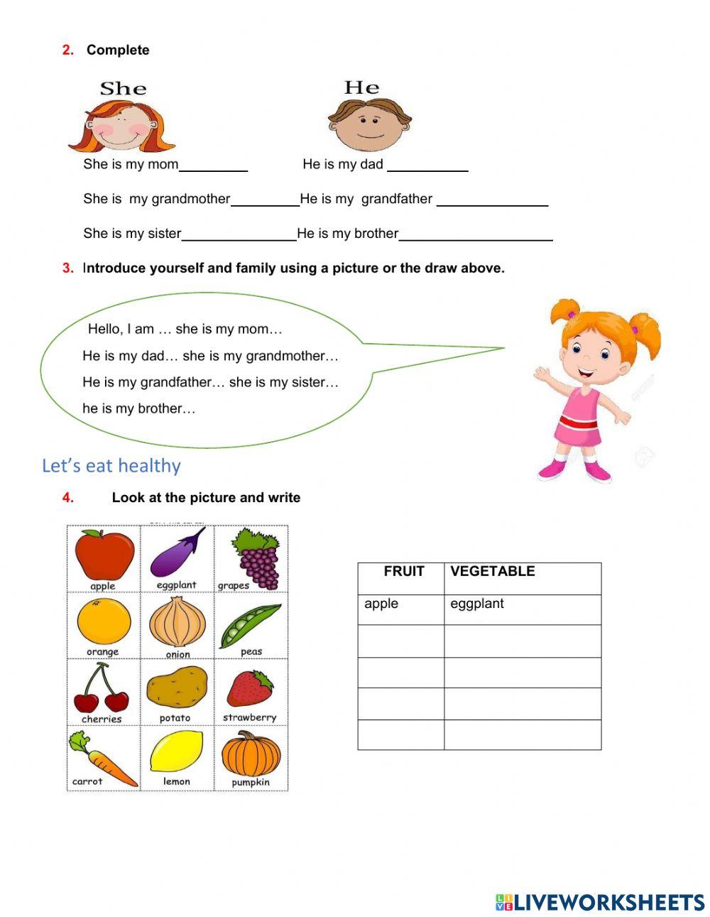 Family and food 911518 | kenciso | Live Worksheets