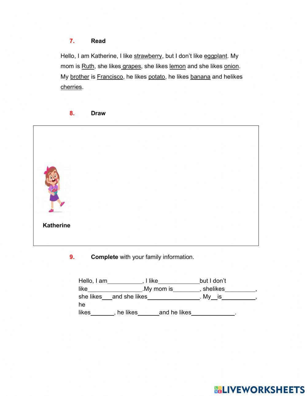 Family and food 911518 | kenciso | Live Worksheets