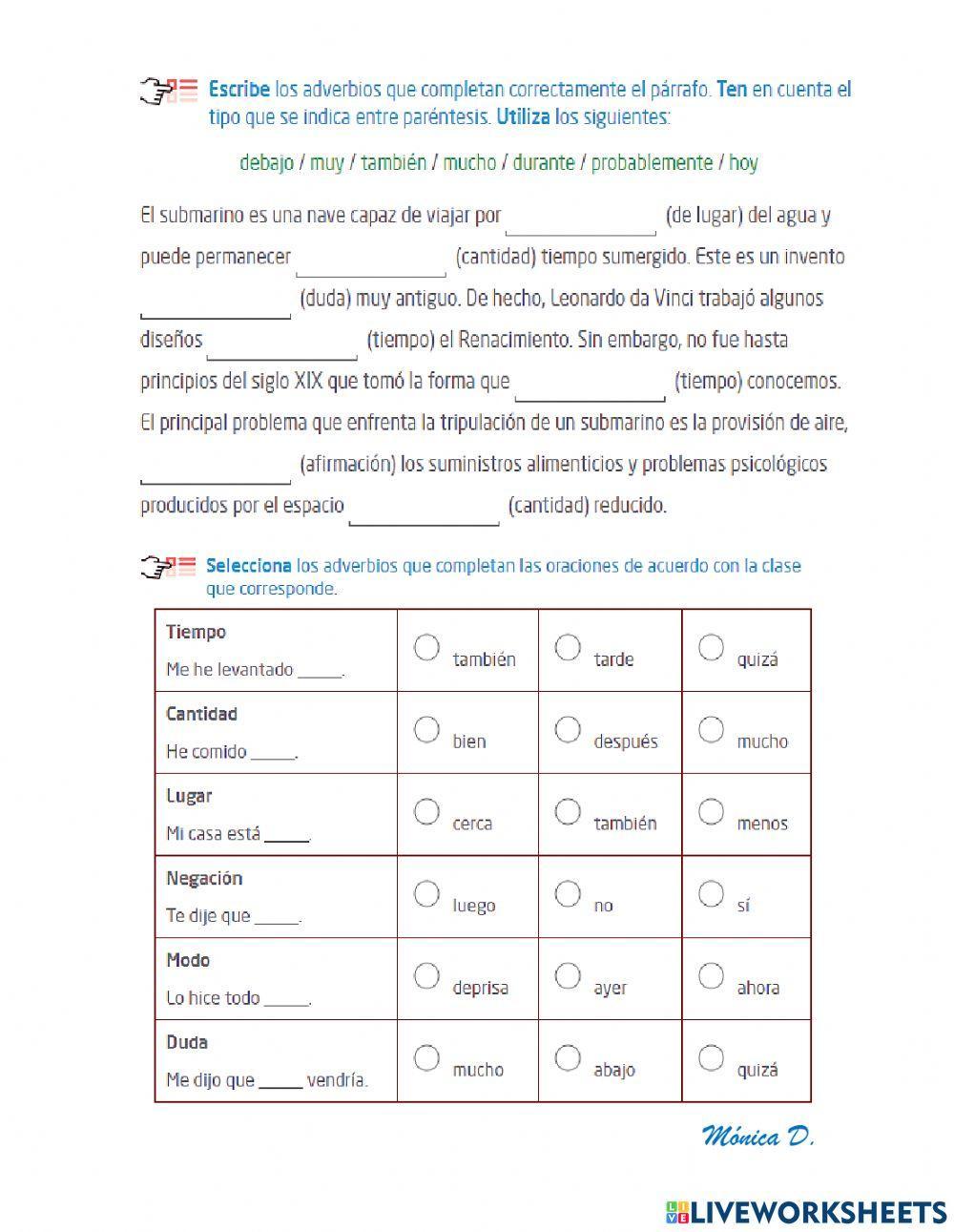 911667 | Adverbios | MMDQ2020 | LiveWorksheets