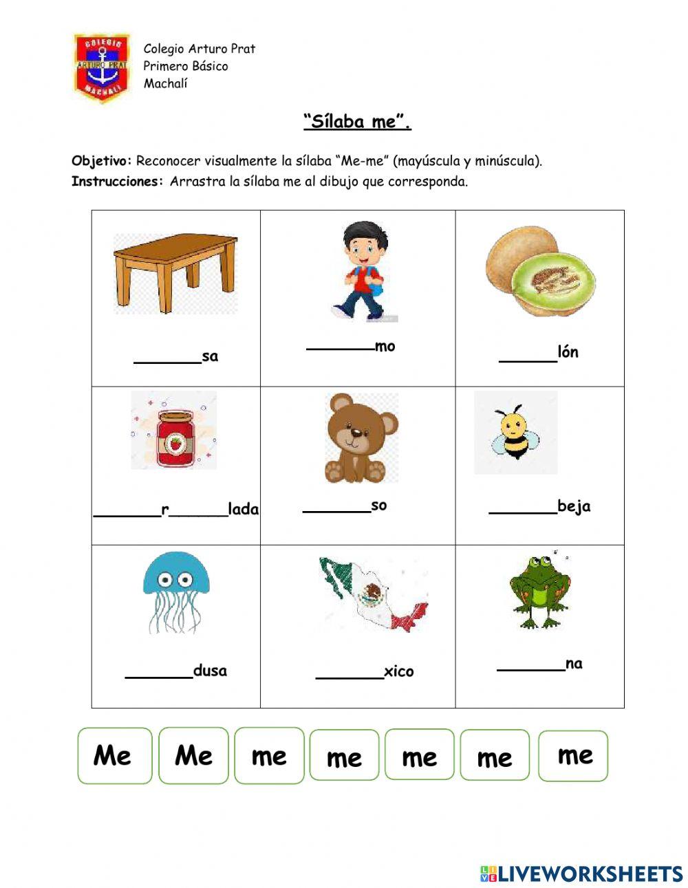 Sílaba Me online exercise for | Live Worksheets