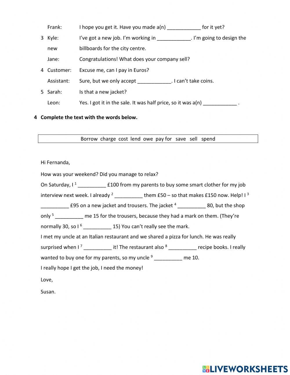 Skills test | Live Worksheets