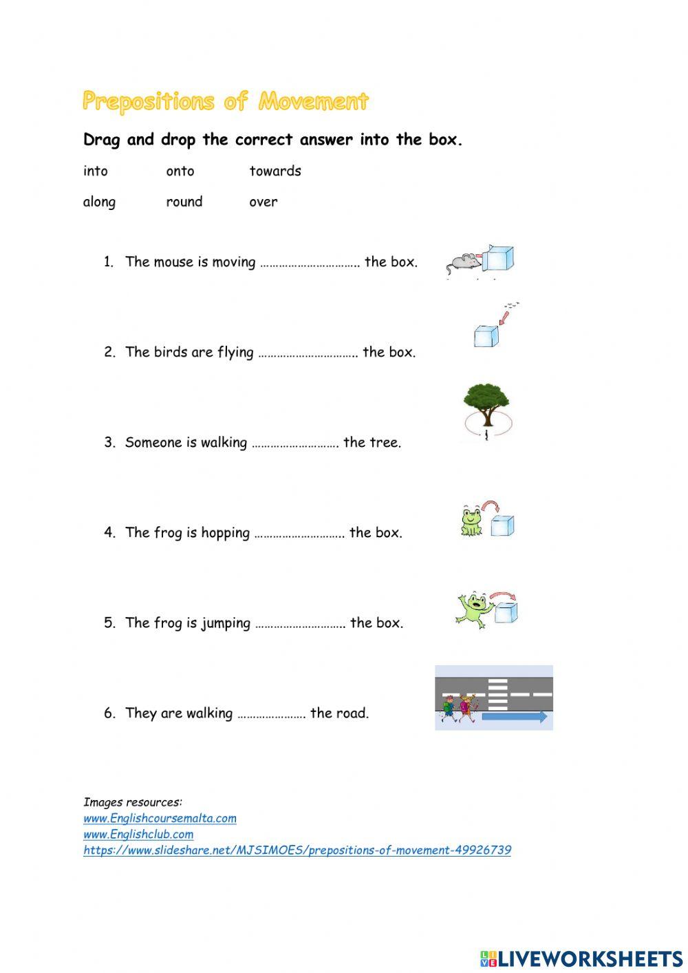 Prepositions | Free Interactive Worksheets | 912463
